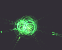 Experimento con Canvas 2D 'Reunion de circulos'